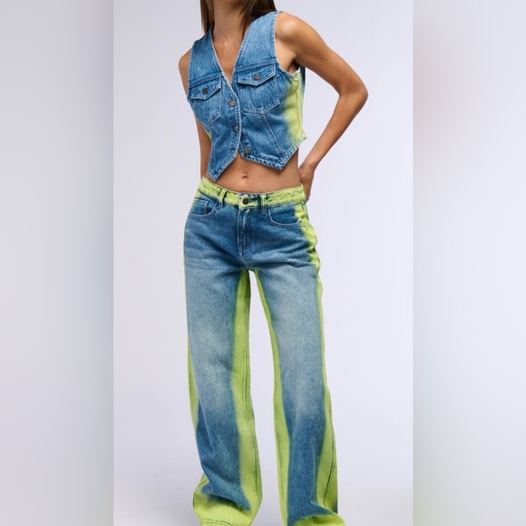 AKIRA | Jeans | New Akira Blue Denim Two Tone Accent Wide Leg Jeans And ...